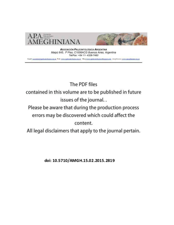 (PDF) FIRST MIDDLE DEVONIAN BIVALVES FROM ARGENTINA, NEW RECORDS FROM ...