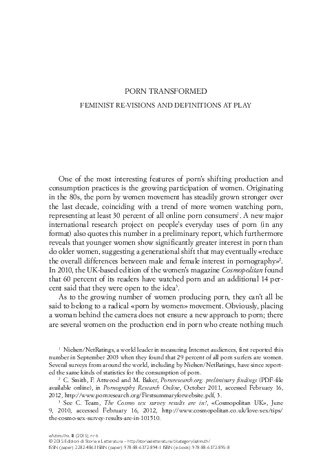 (PDF) Anne G. Sabo, "Porn Transformed. Feminist Re-visions and ...
