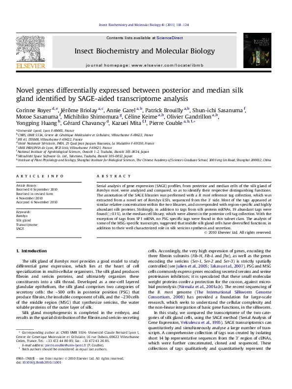 (PDF) Novel genes differentially expressed between posterior and median ...