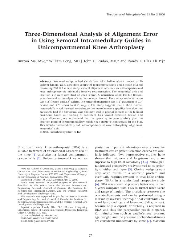 (PDF) Three-Dimensional Analysis of Alignment Error in Using Femoral ...
