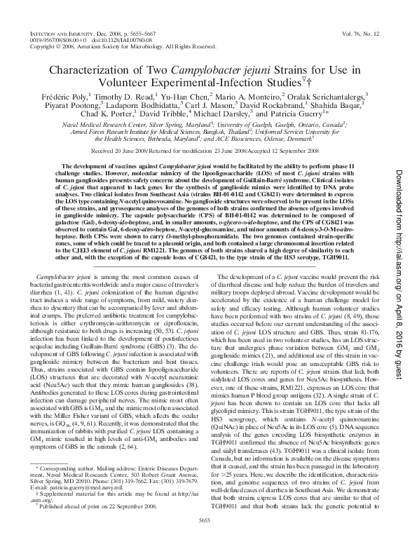 (PDF) Invasive capabilities of Campylobacter jejuni strains isolated in ...