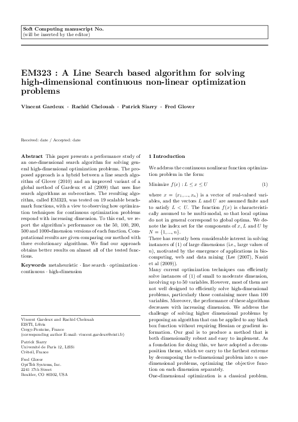 (PDF) EM323: a line search based algorithm for solving high-dimensional continuous non-linear ...