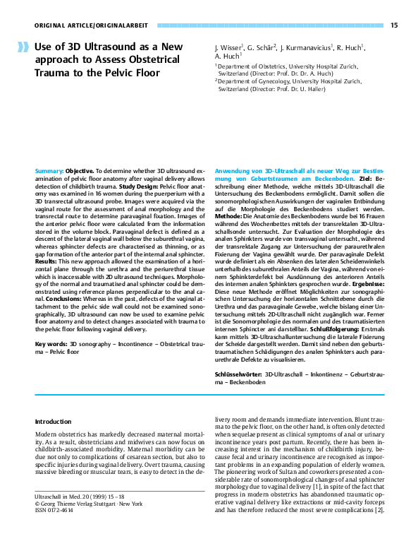 (PDF) Use of 3D ultrasound as a new approach to assess obstetrical ...