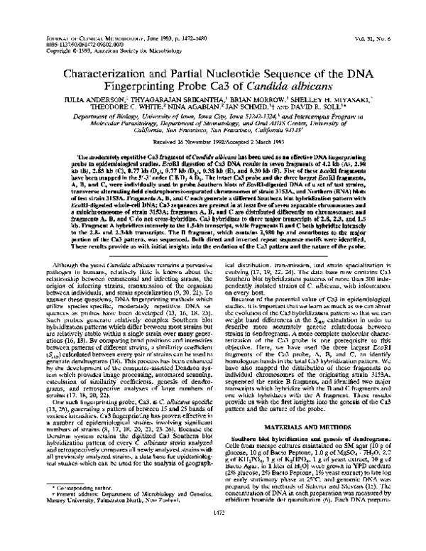 (PDF) Characterization and partial nucleotide sequence of the DNA ...
