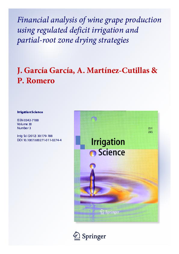 (PDF) The effects of partial root-zone irrigation and regulated deficit ...