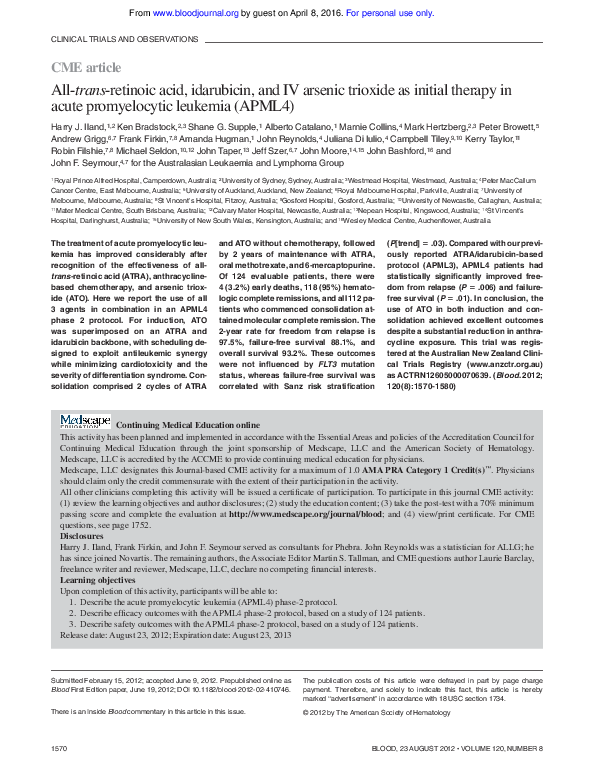 (PDF) All-trans-retinoic acid, idarubicin, and IV arsenic trioxide as ...