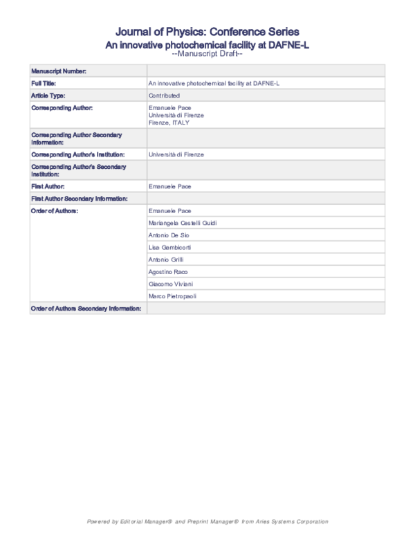 (PDF) DAFNE-Light INFN-LNF Synchrotron Radiation Facility