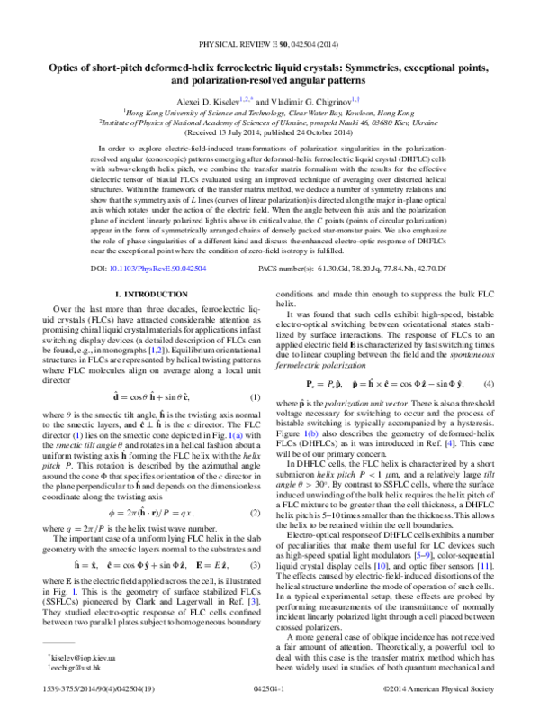 (PDF) Optics of short-pitch deformed-helix ferroelectric liquid ...