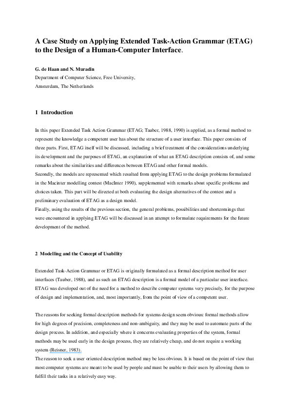 (PDF) Applying ETAG for Human-Computer Interface Design