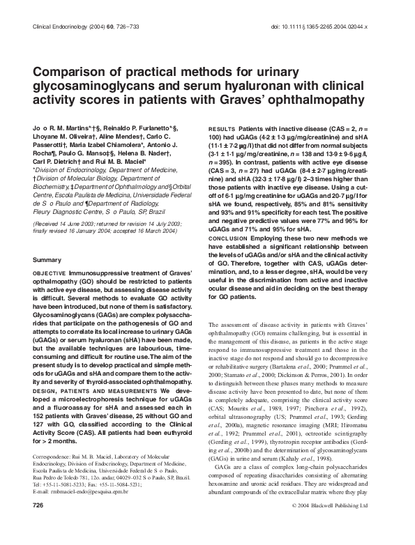 (PDF) Comparison of practical methods for urinary glycosaminoglycans ...
