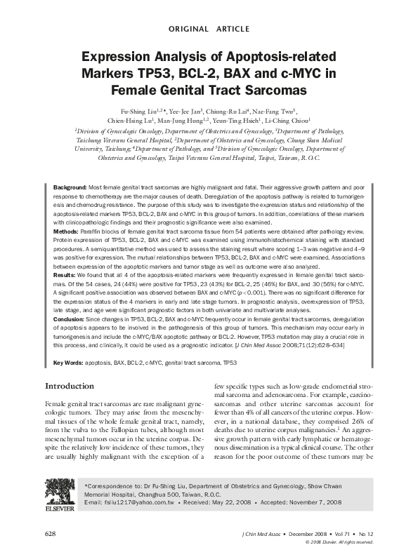 (PDF) Expression Analysis of Apoptosis-related Markers TP53, BCL-2, BAX ...
