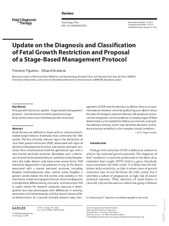 (PDF) E-Mail Update on the Diagnosis and Classification of Fetal Growth ...