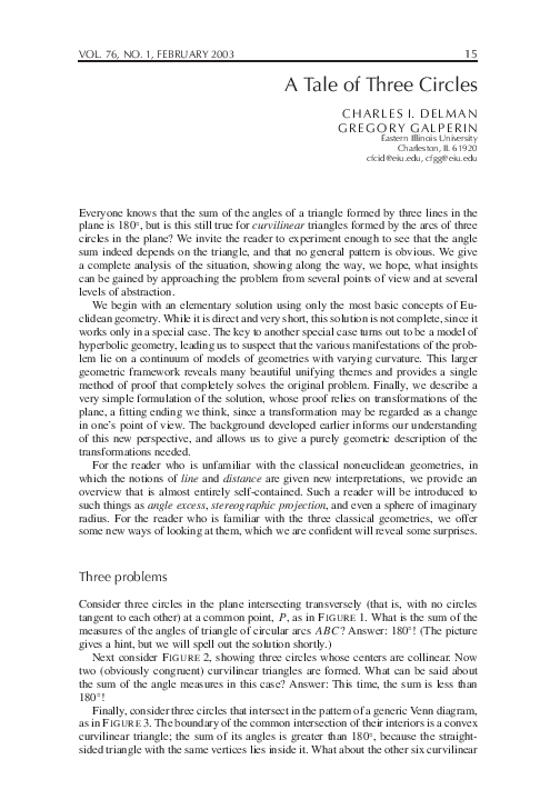 (PDF) A Tale of Three Circles