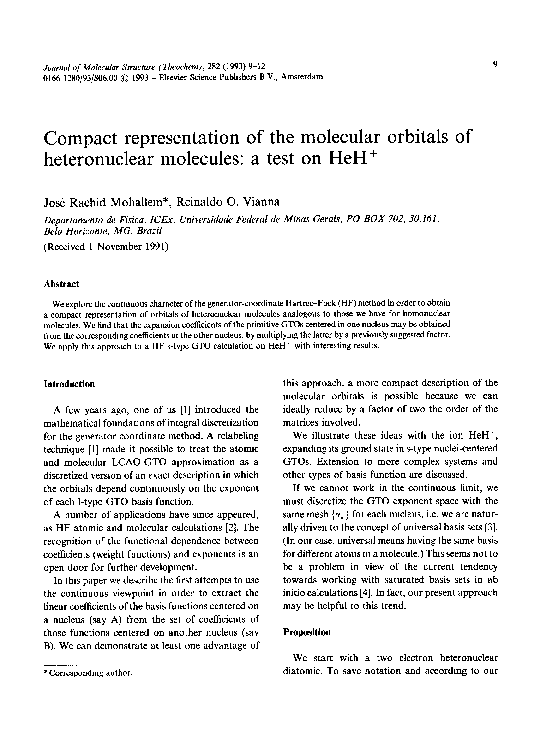 (PDF) Compact representation of the molecular orbitals of heteronuclear ...