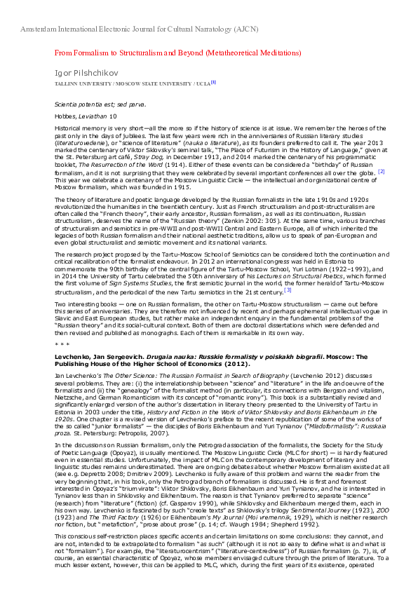 (PDF) From Formalism to Structuralism and Beyond (Metatheoretical Meditations)