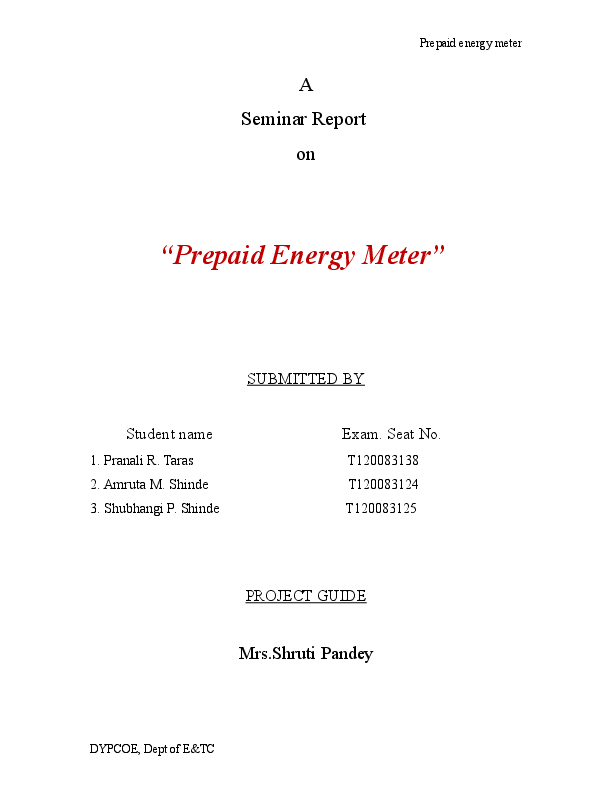 (DOC) Report of energy meter