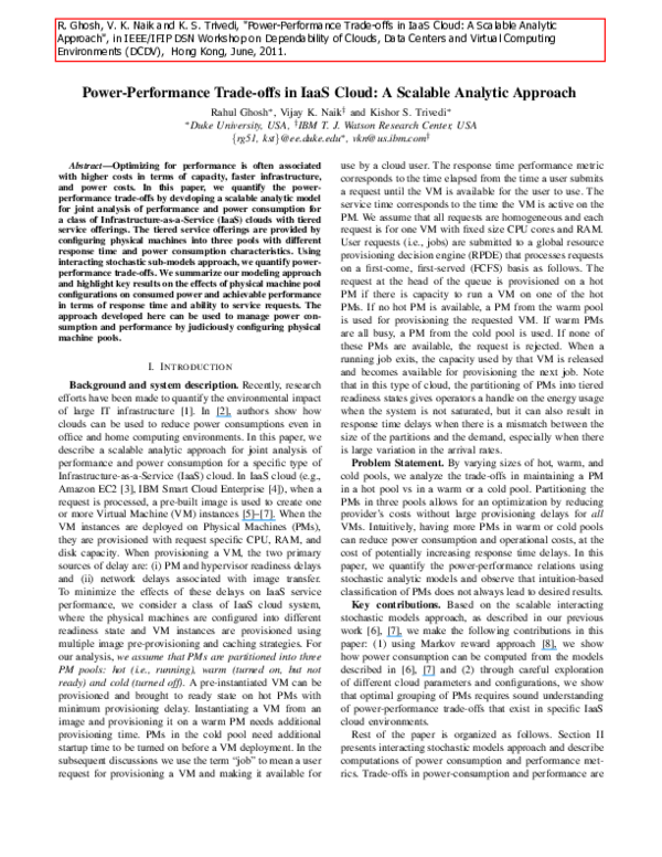 (PDF) Power-performance trade-offs in IaaS cloud: A scalable analytic ...