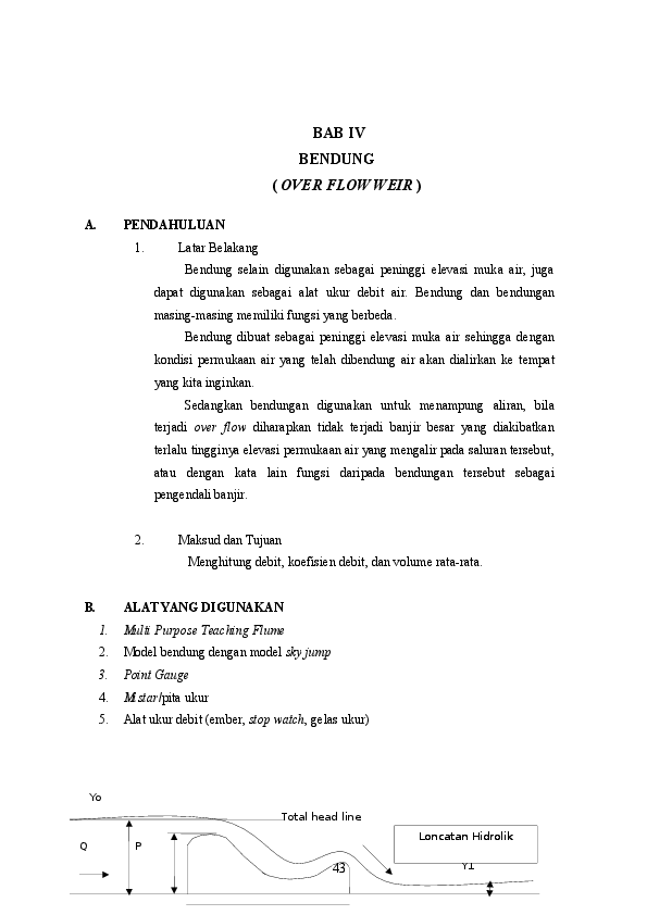 (DOC) BAB IV BENDUNG ( OVER FLOW WEIR