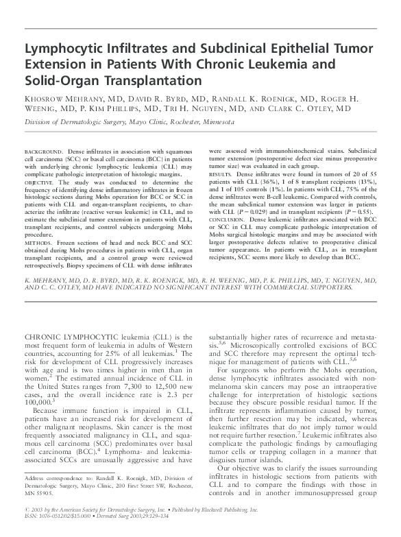 (PDF) Lymphocytic Infiltrates and Subclinical Epithelial Tumor ...