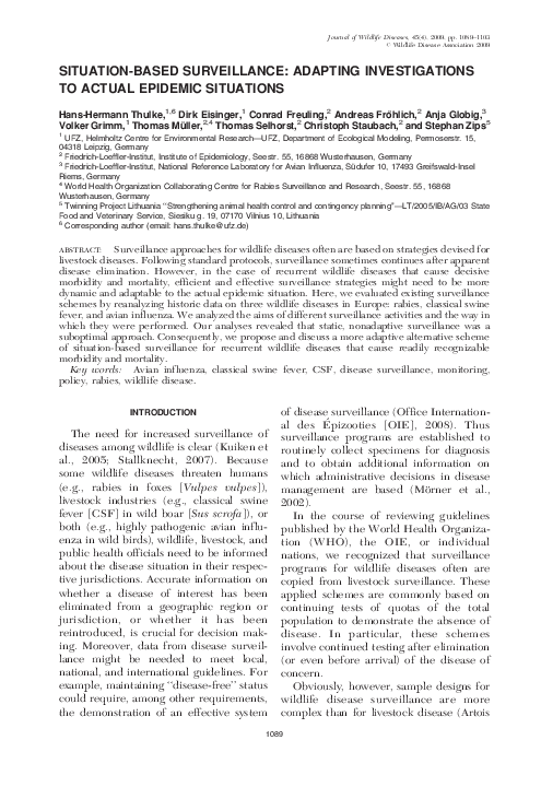 (PDF) Situation-Based Surveillance: Adapting Investigations to Actual ...
