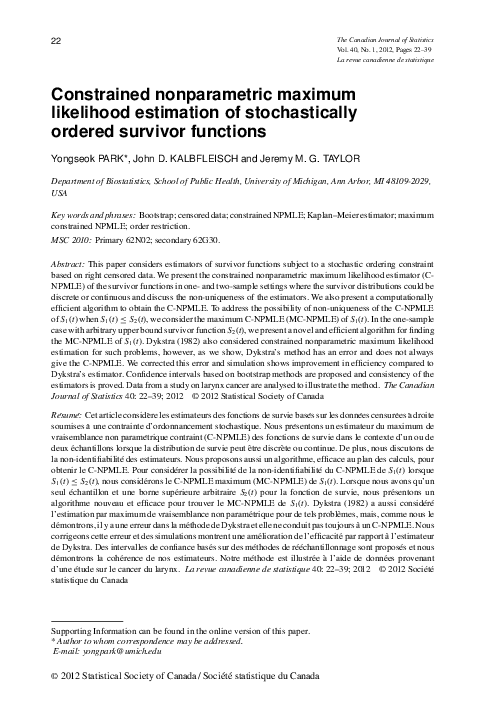 Pdf Constrained Nonparametric Maximum Likelihood Estimation For
