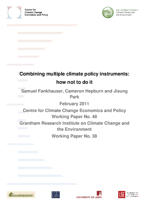 (PDF) Combining multiple climate policy instruments: how not to do it