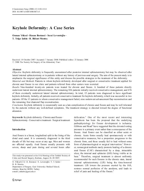 (PDF) Keyhole Deformity: A Case Series