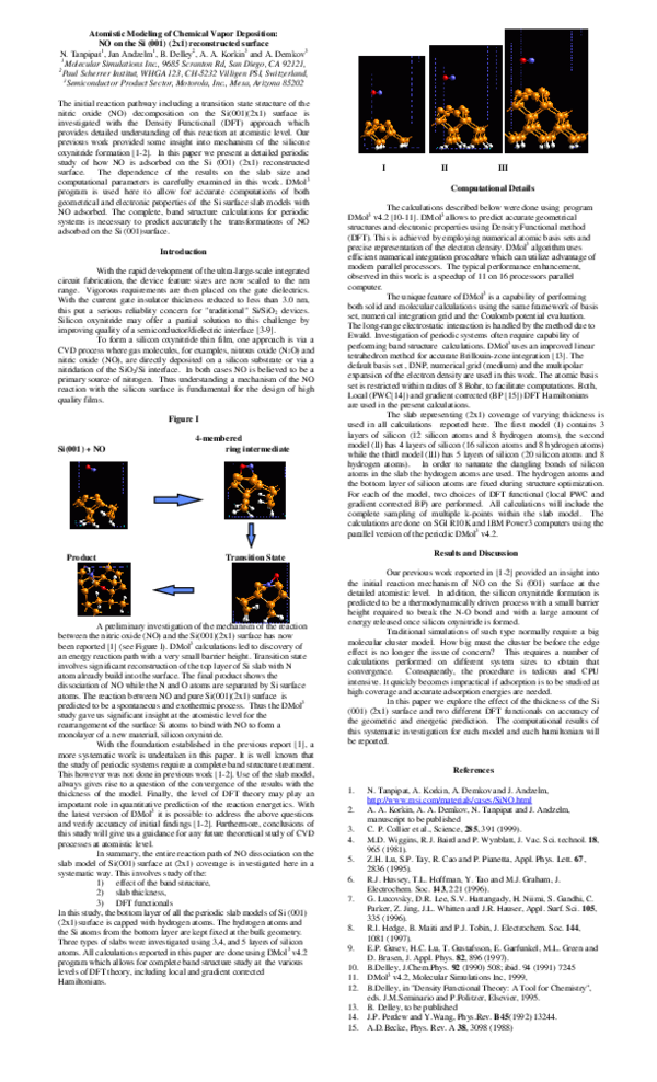 (PDF) Atomistic modeling of chemical vapor deposition: silicon nitride ...