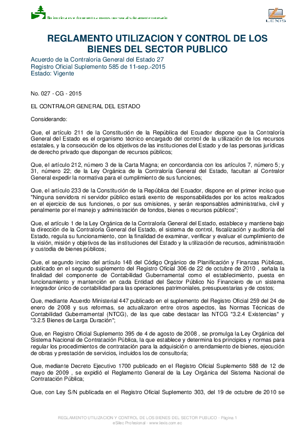 (PDF) REGLAMENTO UTILIZACION Y CONTROL DE LOS BIENES DEL SECTOR PUBLICO
