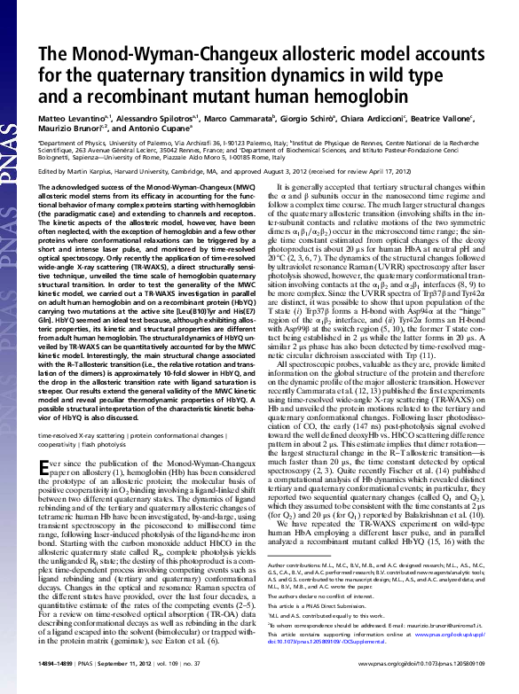 (PDF) The Monod-Wyman-Changeux allosteric model accounts for the ...