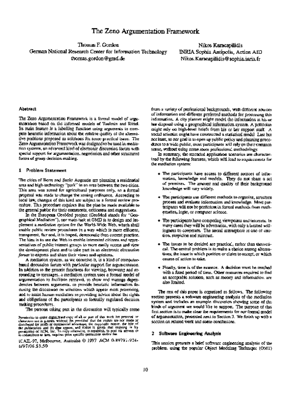 (PDF) The Zeno argumentation framework