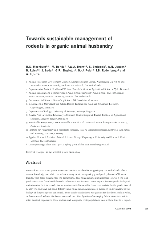 (PDF) Towards sustainable management of rodents in organic animal husbandry