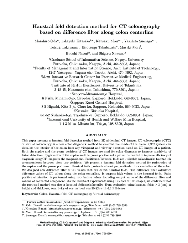 (PDF) Haustral fold detection method for CT colonography based on ...