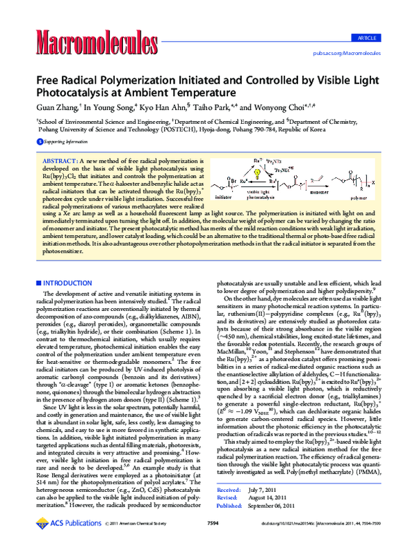 (PDF) Free Radical Polymerization Initiated and Controlled by Visible ...