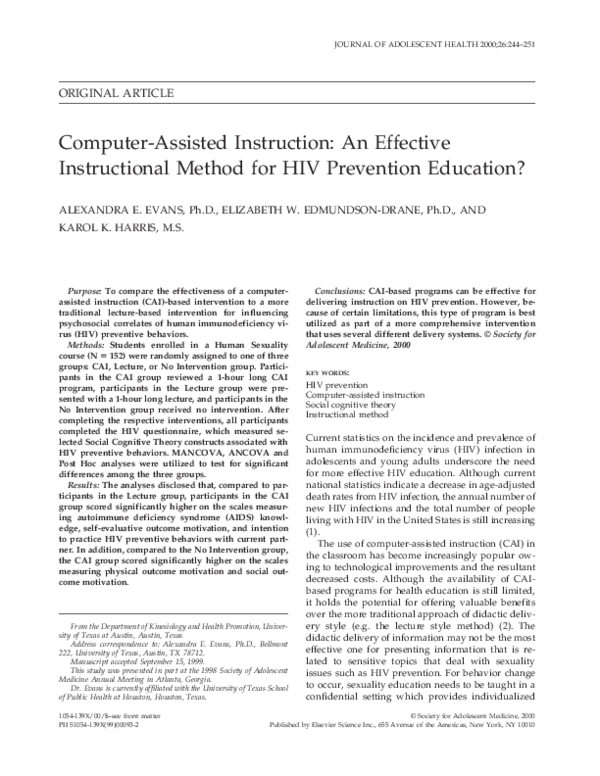 (PDF) Computer-assisted instruction: an effective instructional method ...