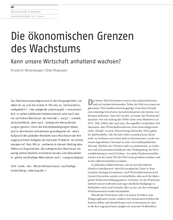 (PDF) Die Grenzen des Wachstums
