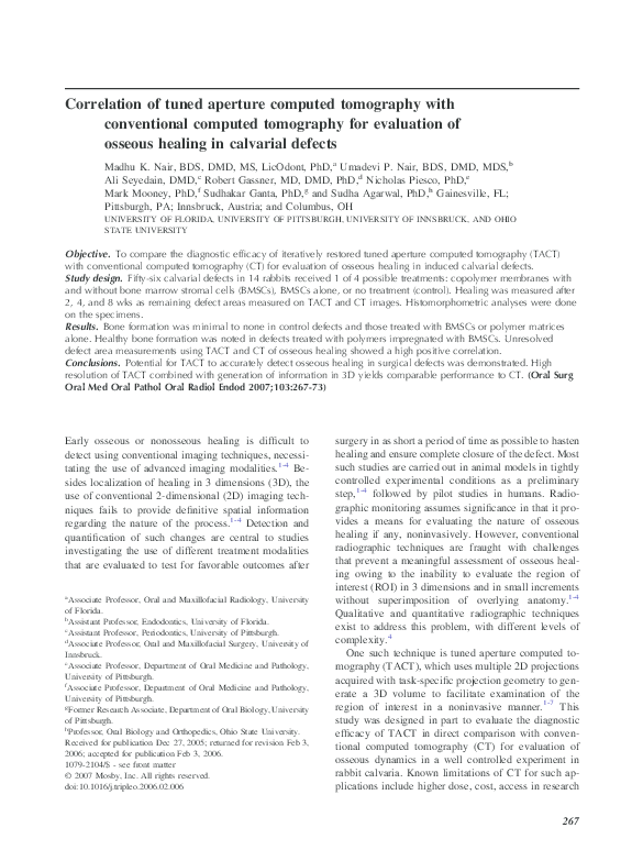 (PDF) Correlation of tuned aperture computed tomography with ...