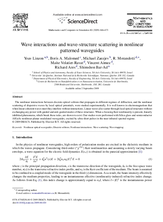 (PDF) Wave interactions and wave-structure scattering in nonlinear patterned waveguides