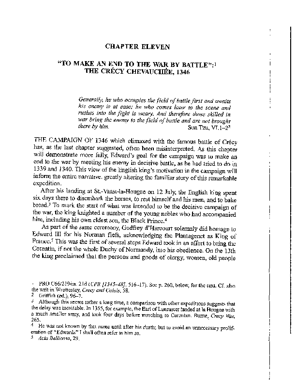 (PDF) "'To Make an End to the War by Battle': the Crecy Chevauchee ...