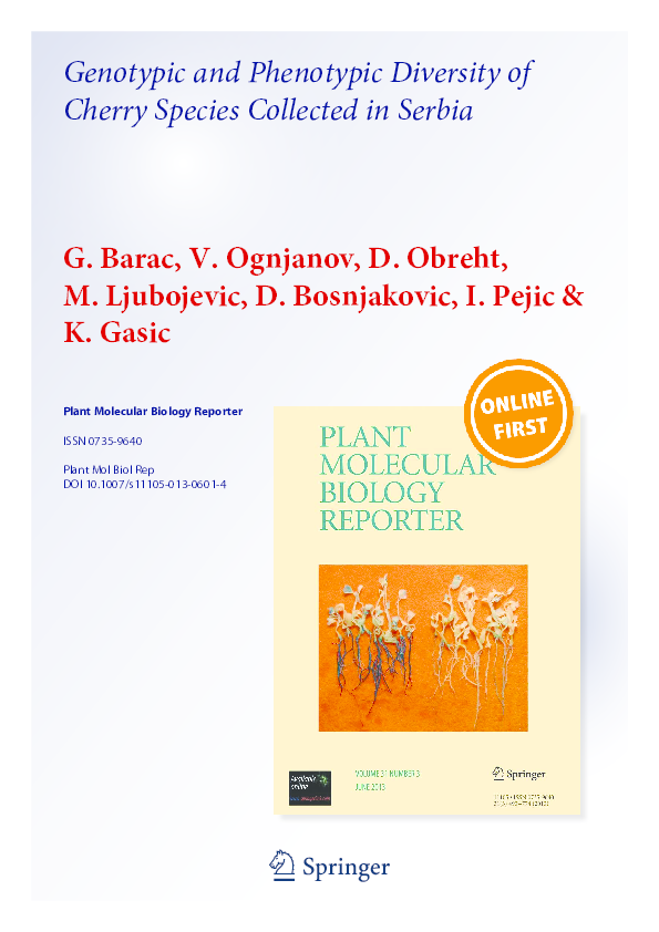 (PDF) Genotypic and Phenotypic Diversity of Cherry Species Collected in Serbia