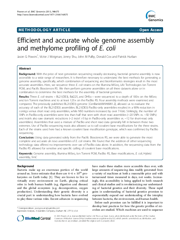 (PDF) Efficient and accurate whole genome assembly and methylome ...