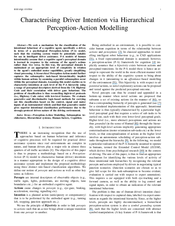(PDF) Characterizing Driver Intention via Hierarchical Perception ...