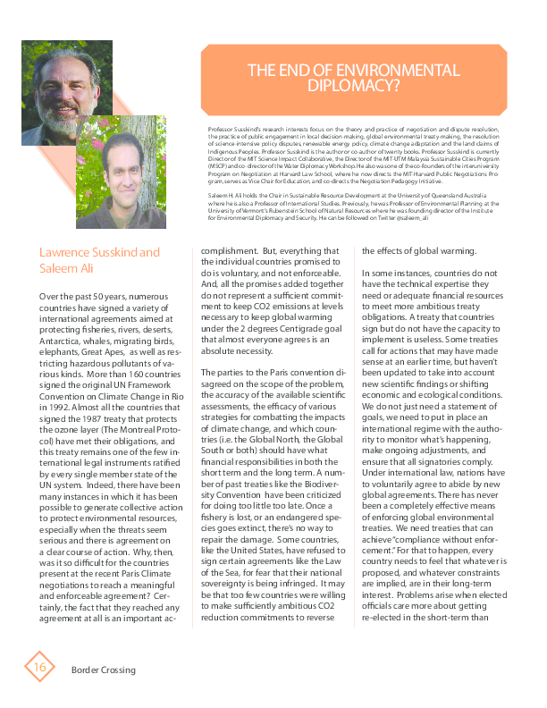 (PDF) THE END OF ENVIRONMENTAL DIPLOMACY