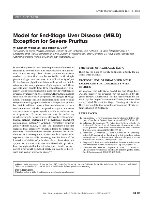 (PDF) Model for end-stage liver disease (MELD) exception for ascites