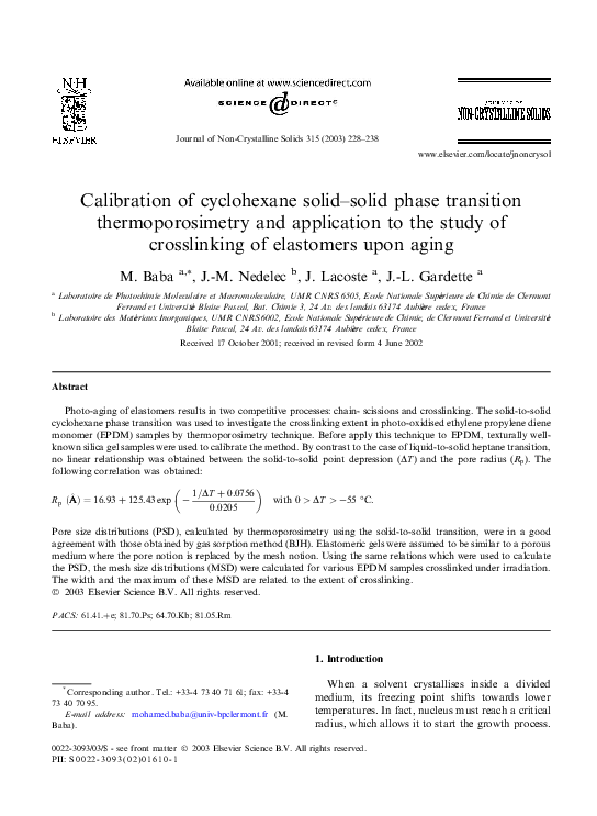 (PDF) Calibration of cyclohexane solid-solid phase transition ...