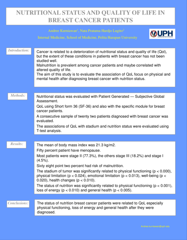(PDF) Nutritional Status and Quality of Life in Breast Cancer Patients