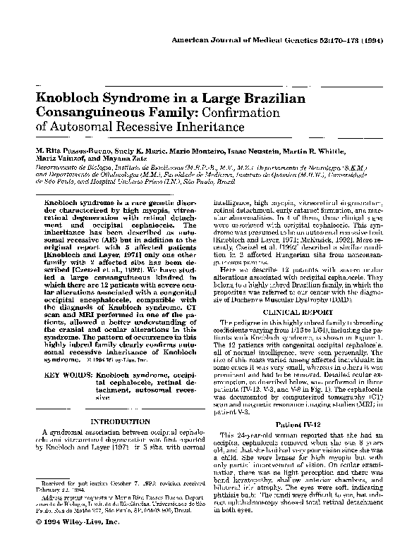 (PDF) Knobloch syndrome in a large Brazilian consanguineous family ...