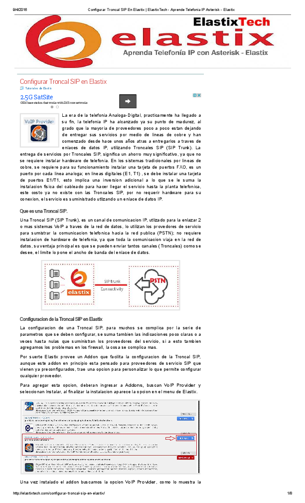 (PDF) Configurar Troncal SIP en Elastix