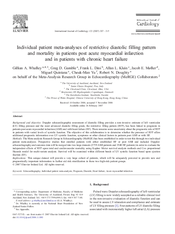 (PDF) Individual patient meta-analyses of restrictive diastolic filling ...
