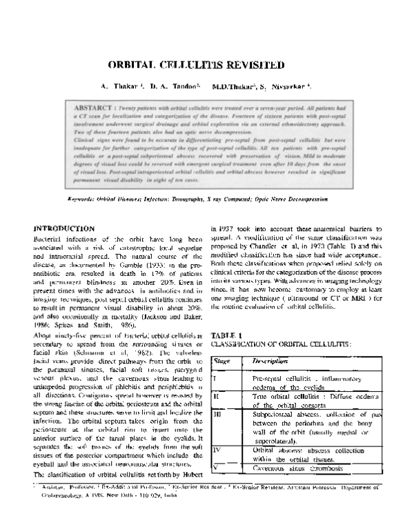 (PDF) Orbital cellulitis revisited